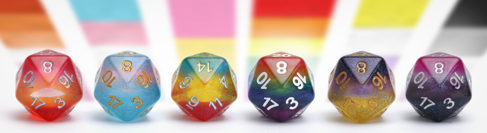 Pride Flags LGBTQ+ Dice Polyset Collection | DiceRoll UK