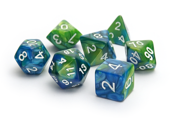 Elemental - Blue & Green Dice | Free & Fast Delivery | DiceRoll UK
