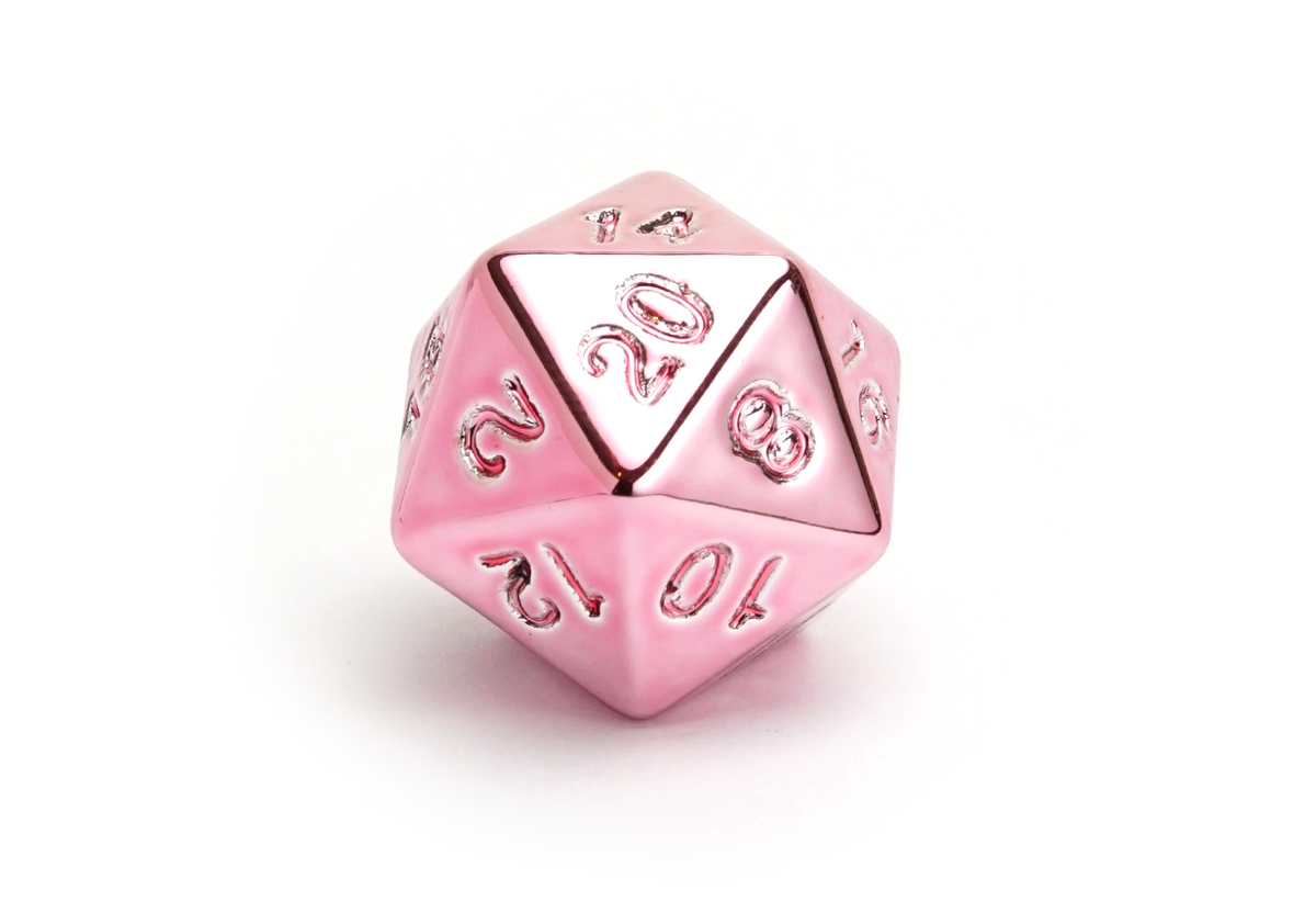 Faux Metal Dice - Pink | Free & Fast Delivery | DiceRoll UK