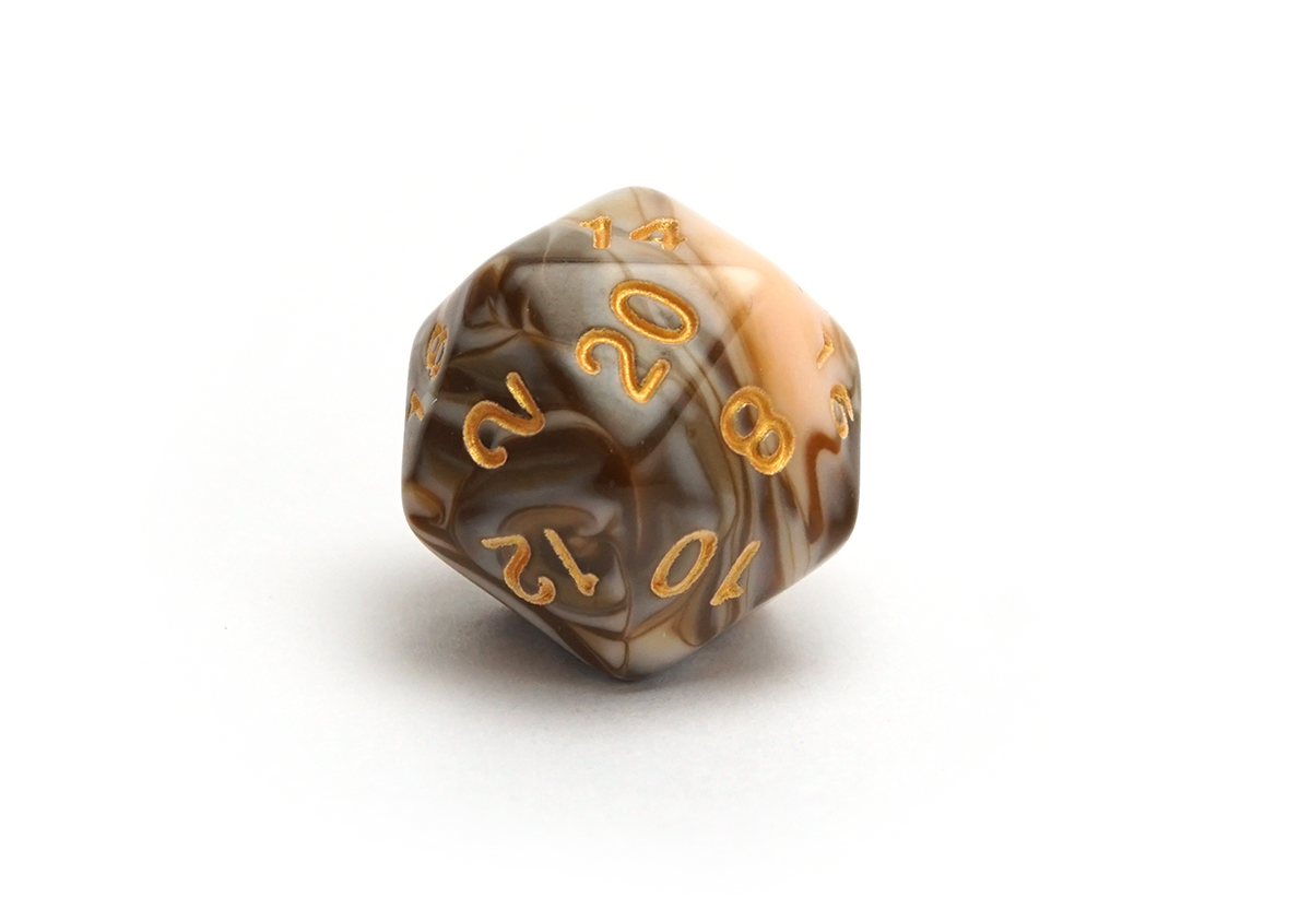 Marble Dice | Caramel Latte | Free & Fast Shipping | DiceRoll UK