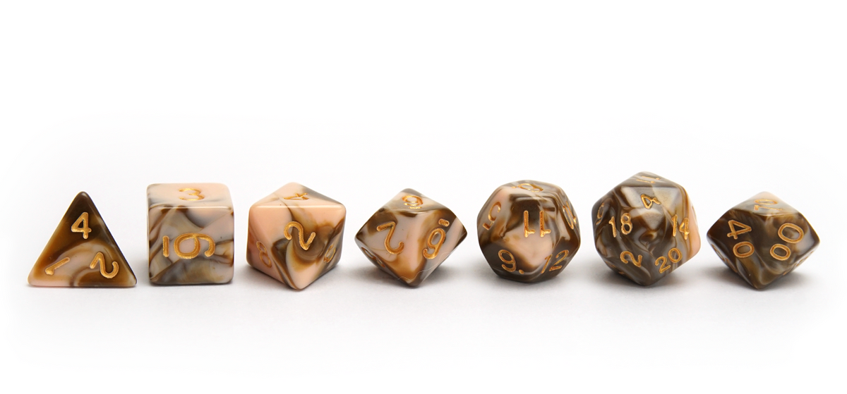 Marble Dice | Caramel Latte | Free & Fast Shipping | DiceRoll UK