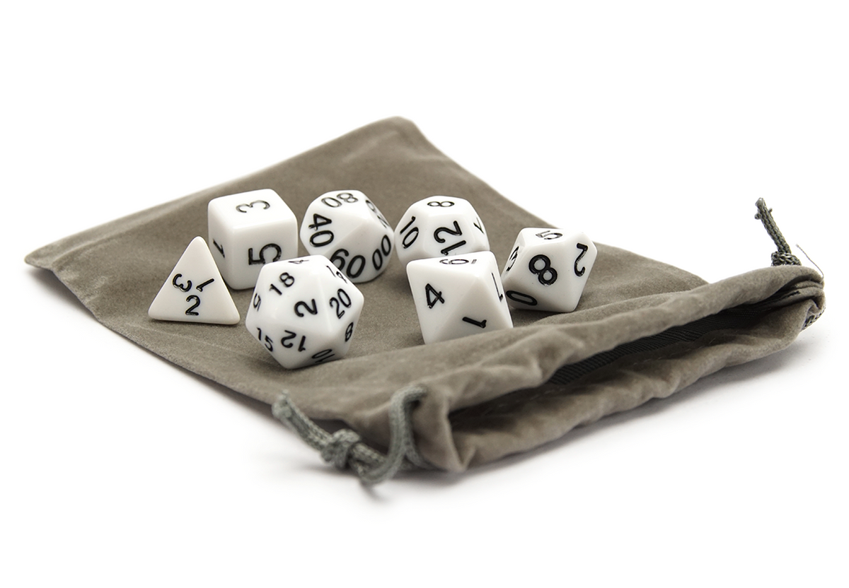 Plain Dice Bag - Grey | Free & Fast Shipping | DiceRoll UK