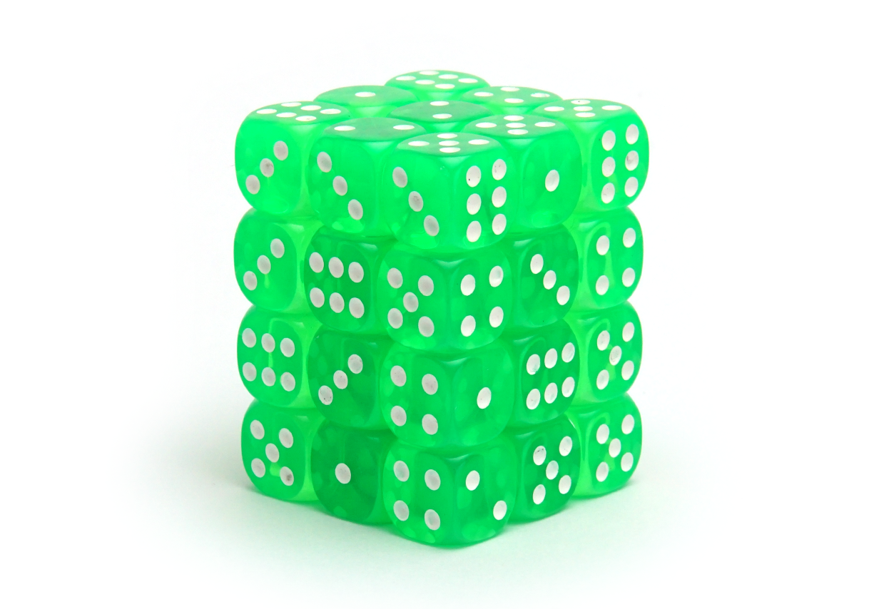 Translucent Dice - Green | 36x12mm Dice Block | DiceRoll UK