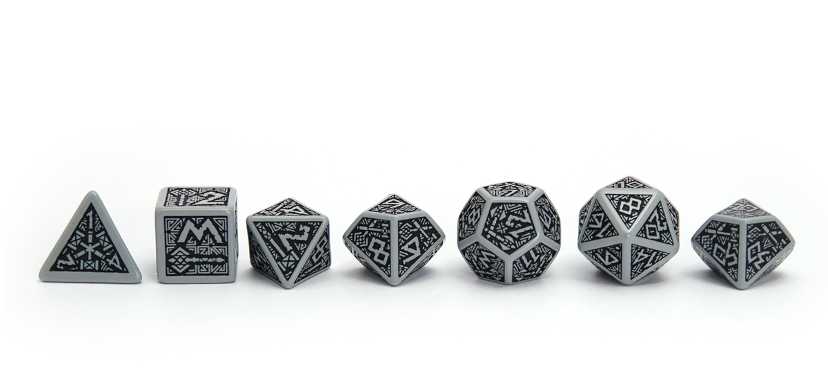 Grey & Black Dwarven Dice Set | Free & Fast Delivery | DiceRoll UK