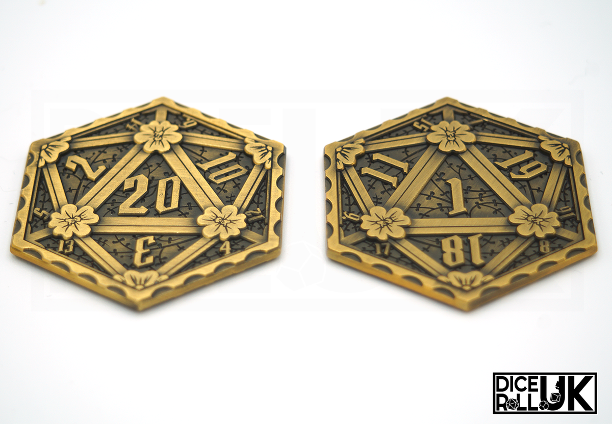D20 Coin Token - Gold | Free & Fast Delivery | DiceRoll UK