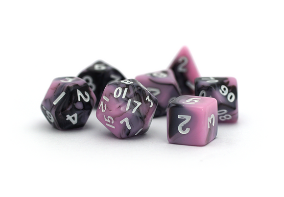 Elemental Dice | Mini | Black & Pink | DiceRoll UK