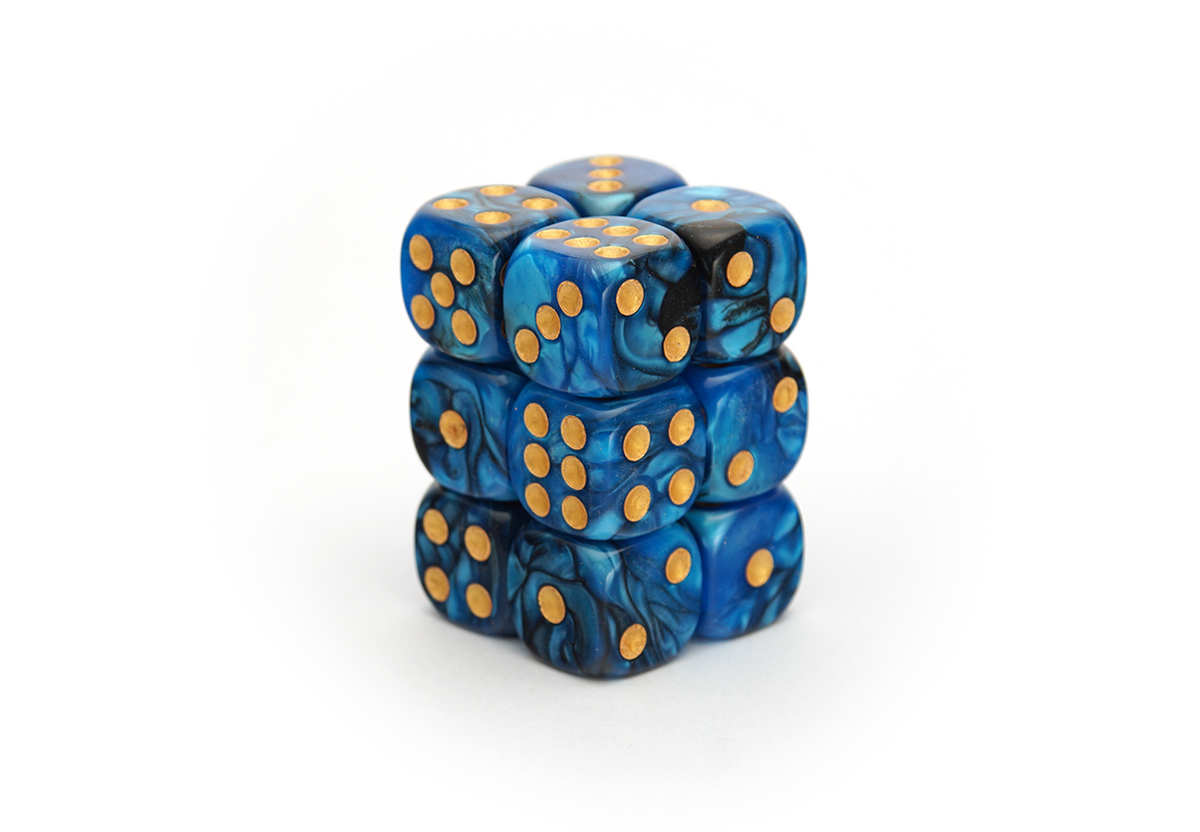 Elemental Dice | Black & Blue | 12x16mm Dice Block – DiceRoll UK
