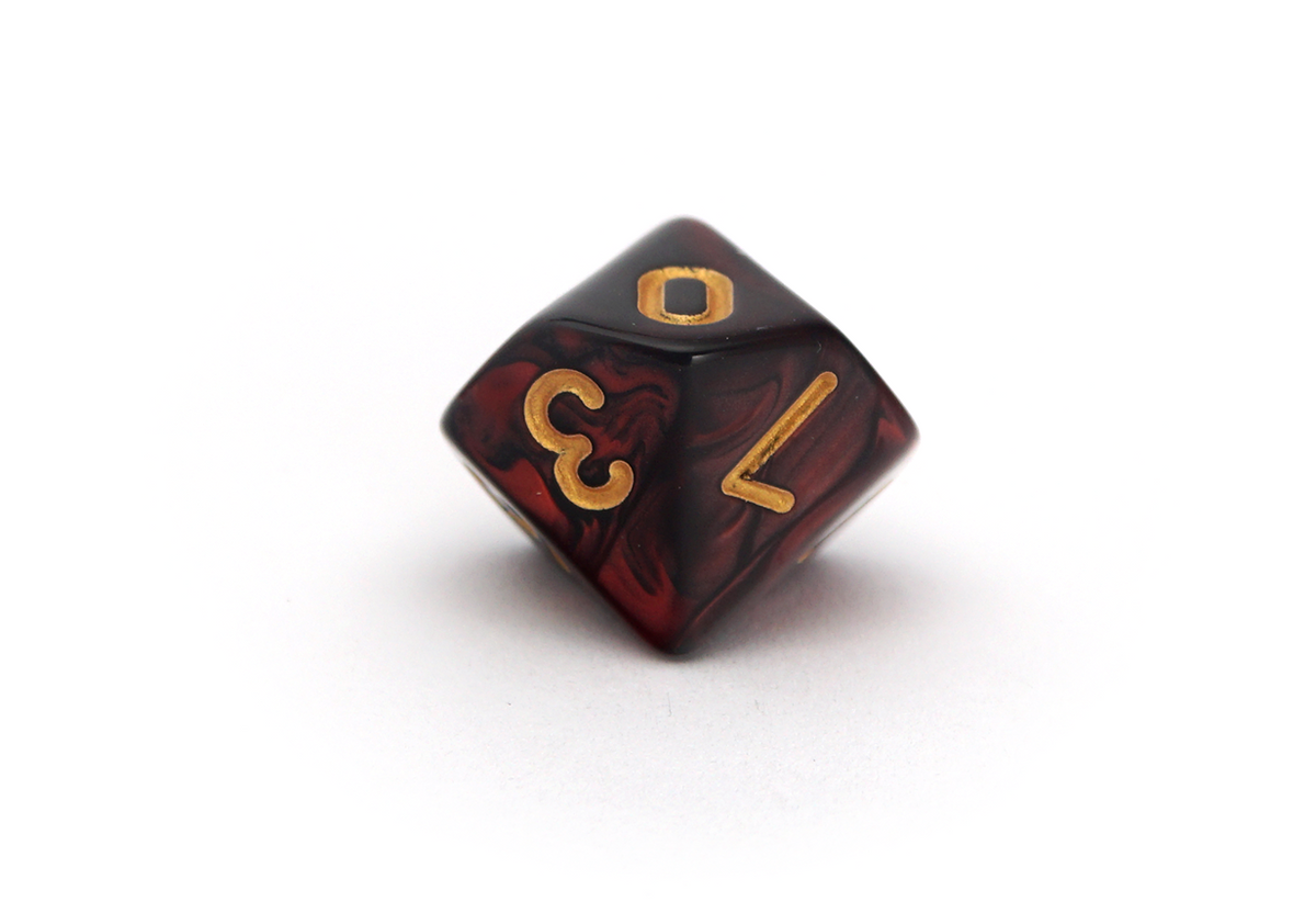 Elemental Dice | 10d10 | Black & Red | DiceRoll UK