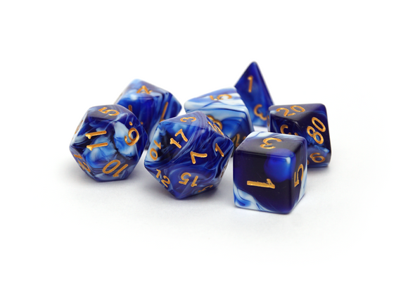 Marble Dice - Blue Porcelain | Free & Fast Delivery | DiceRoll UK